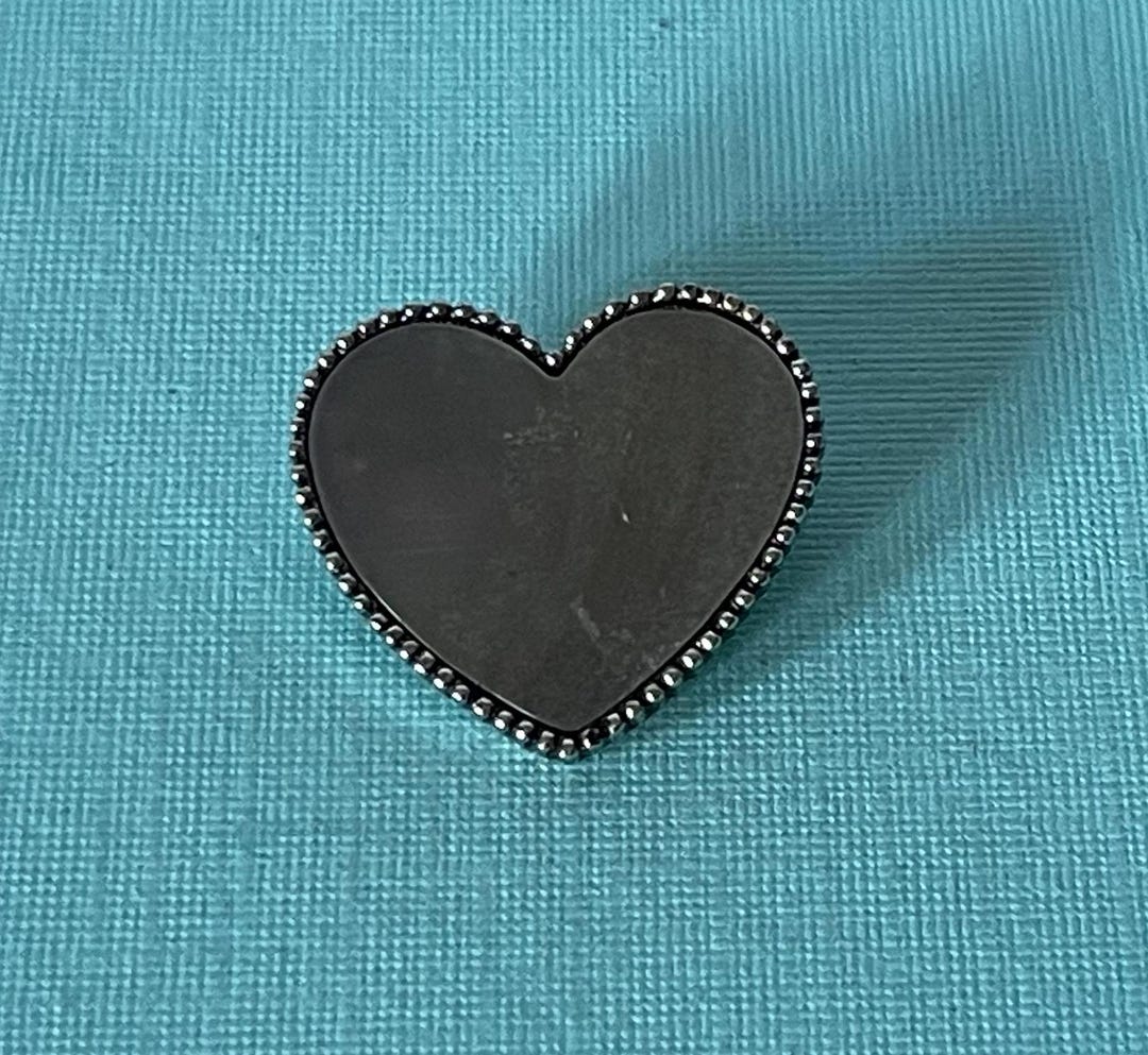 Vintage Heart Pin, Silver Heart Pin, Gray Heart Brooch, Heart Jewelry ...