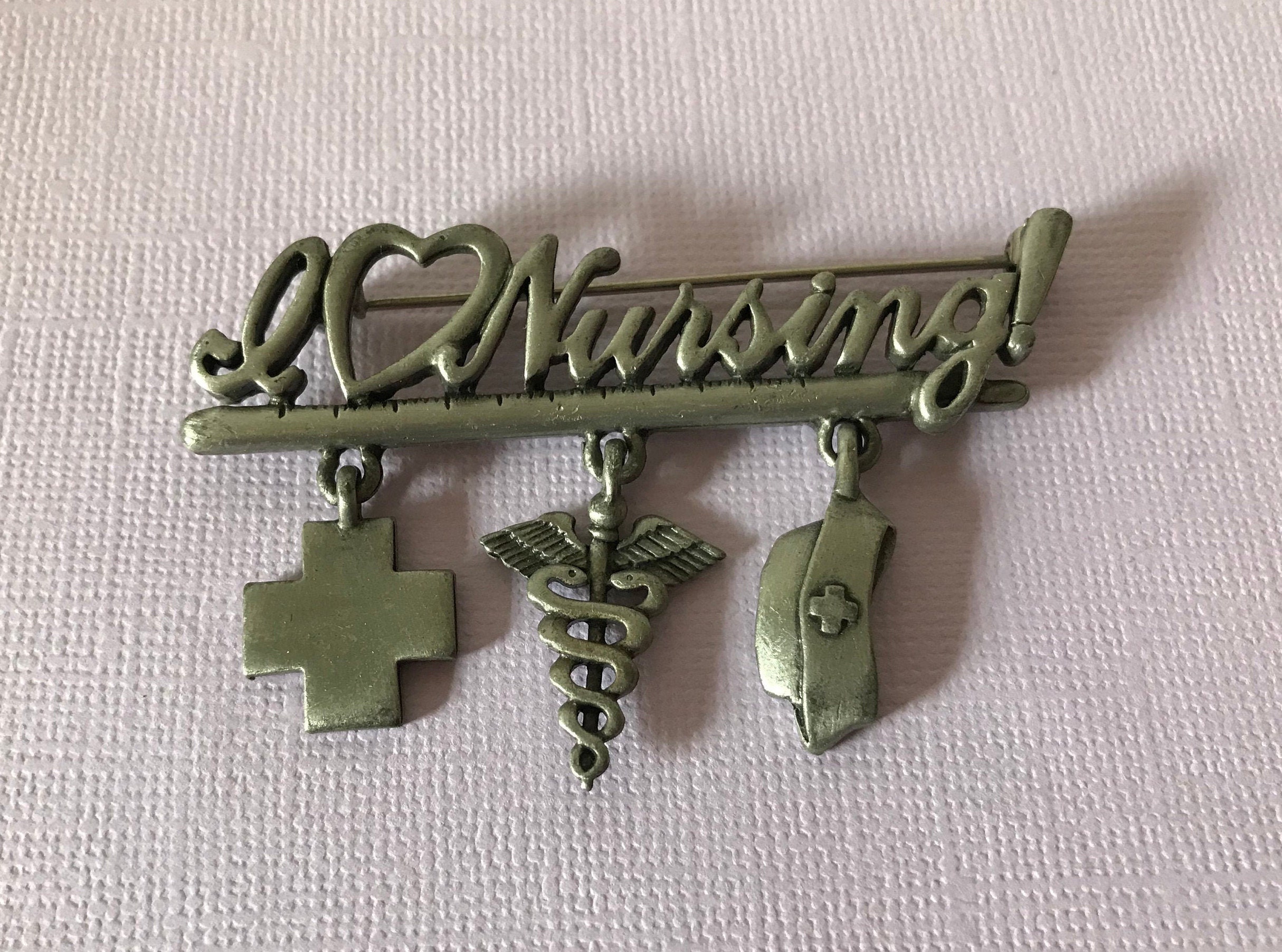 Vintage Signed JJ Nursing Brooch Pewter Nursing Pin Gifts | Etsy