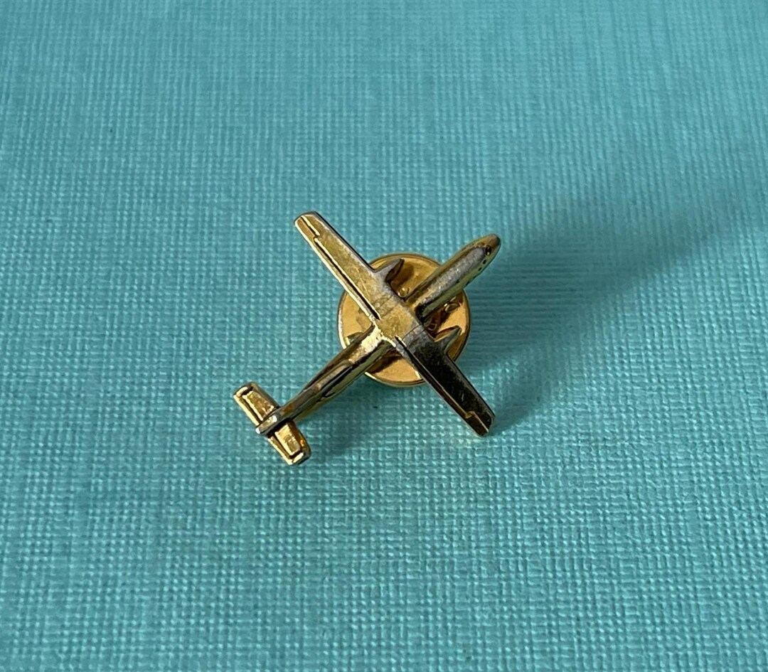 Vintage Airplane Tie Tack, Plane Lapel Pin, Gold Plane Tie Tack, Plane ...