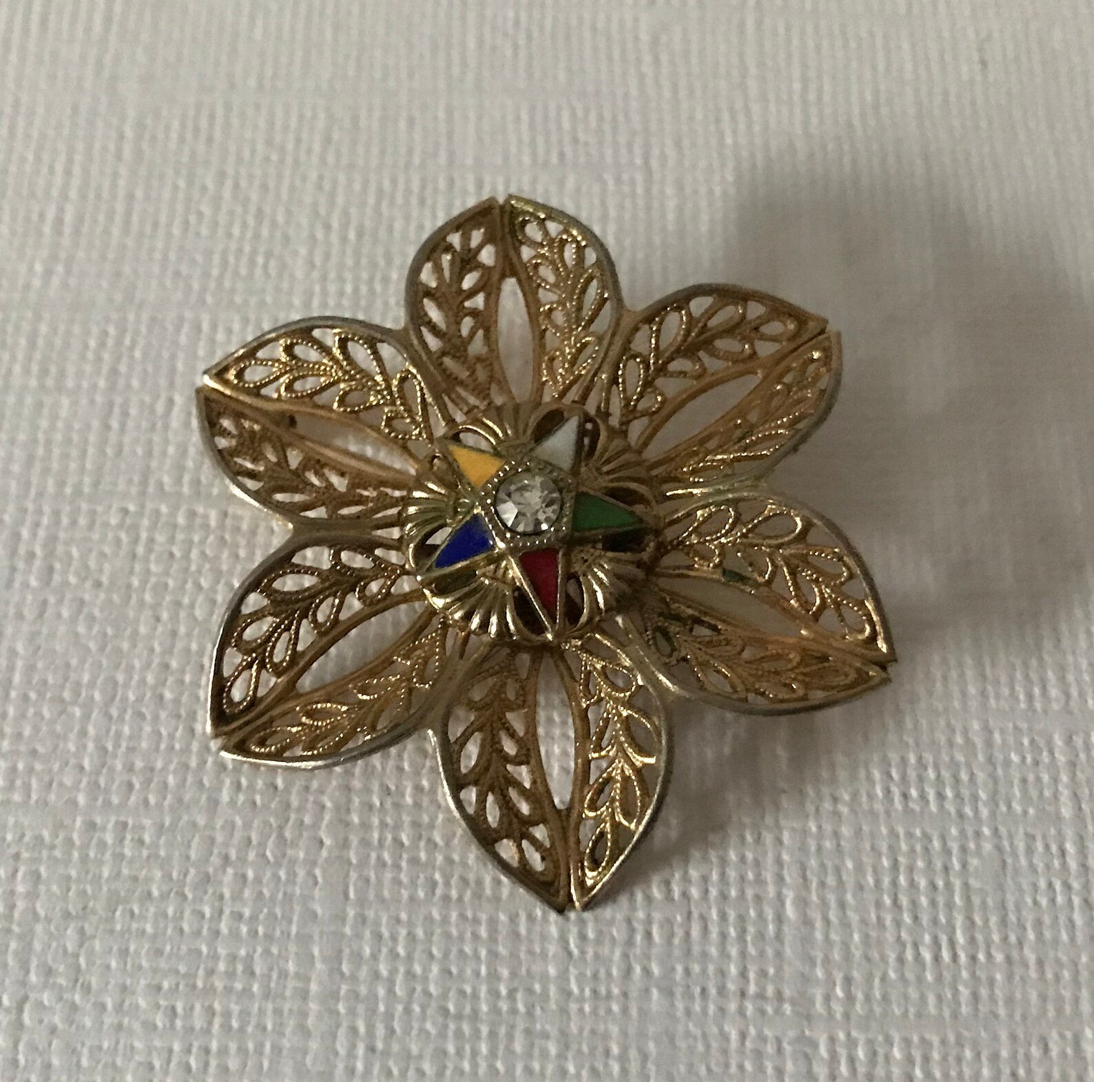 Vintage Order of the Eastern Star Flower Pin Eastern Star | Etsy