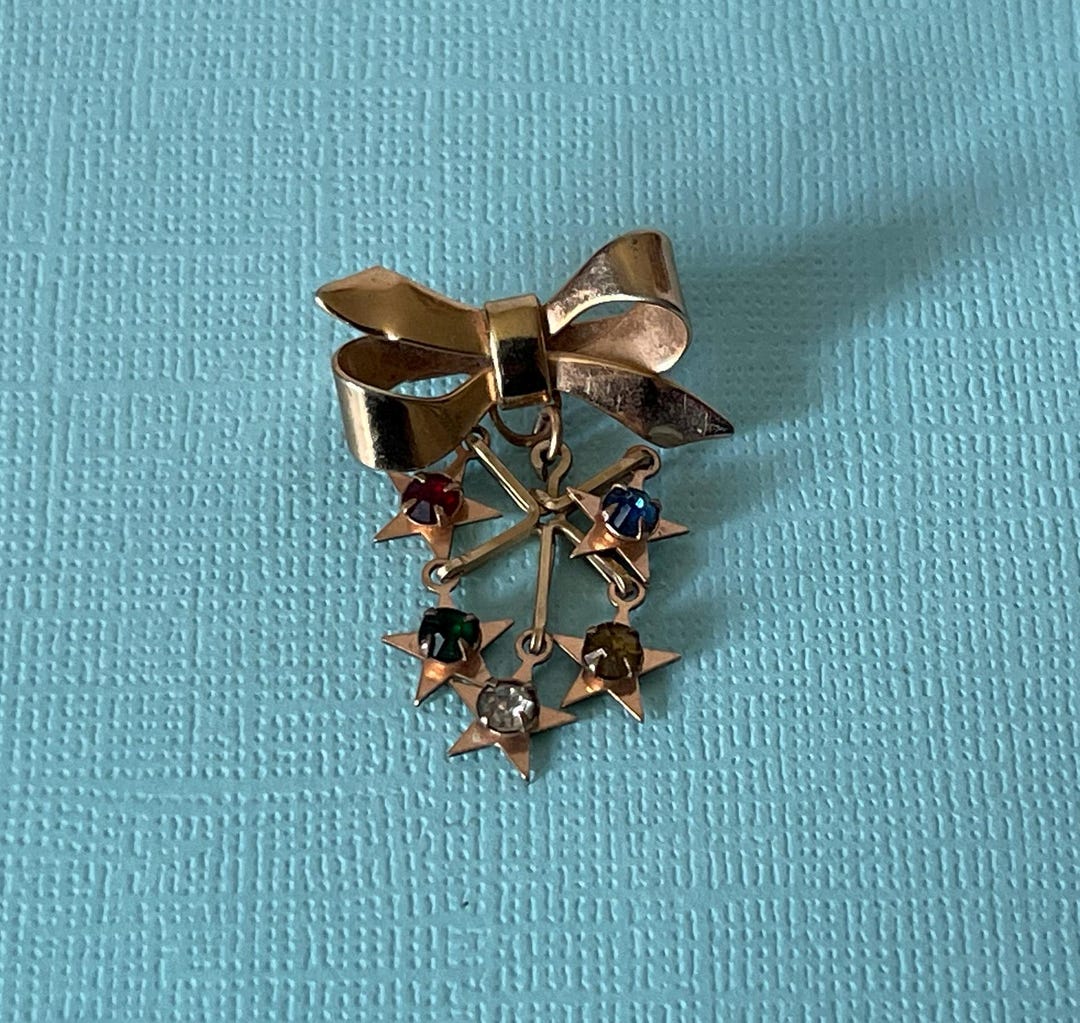 Vintage Order of the Eastern Star Rhinestone Brooch, OES Rhinestone Pin ...