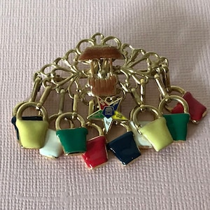 Vintage Order of the Eastern Star Dangle Brooch, Eastern Star Jewelry ...
