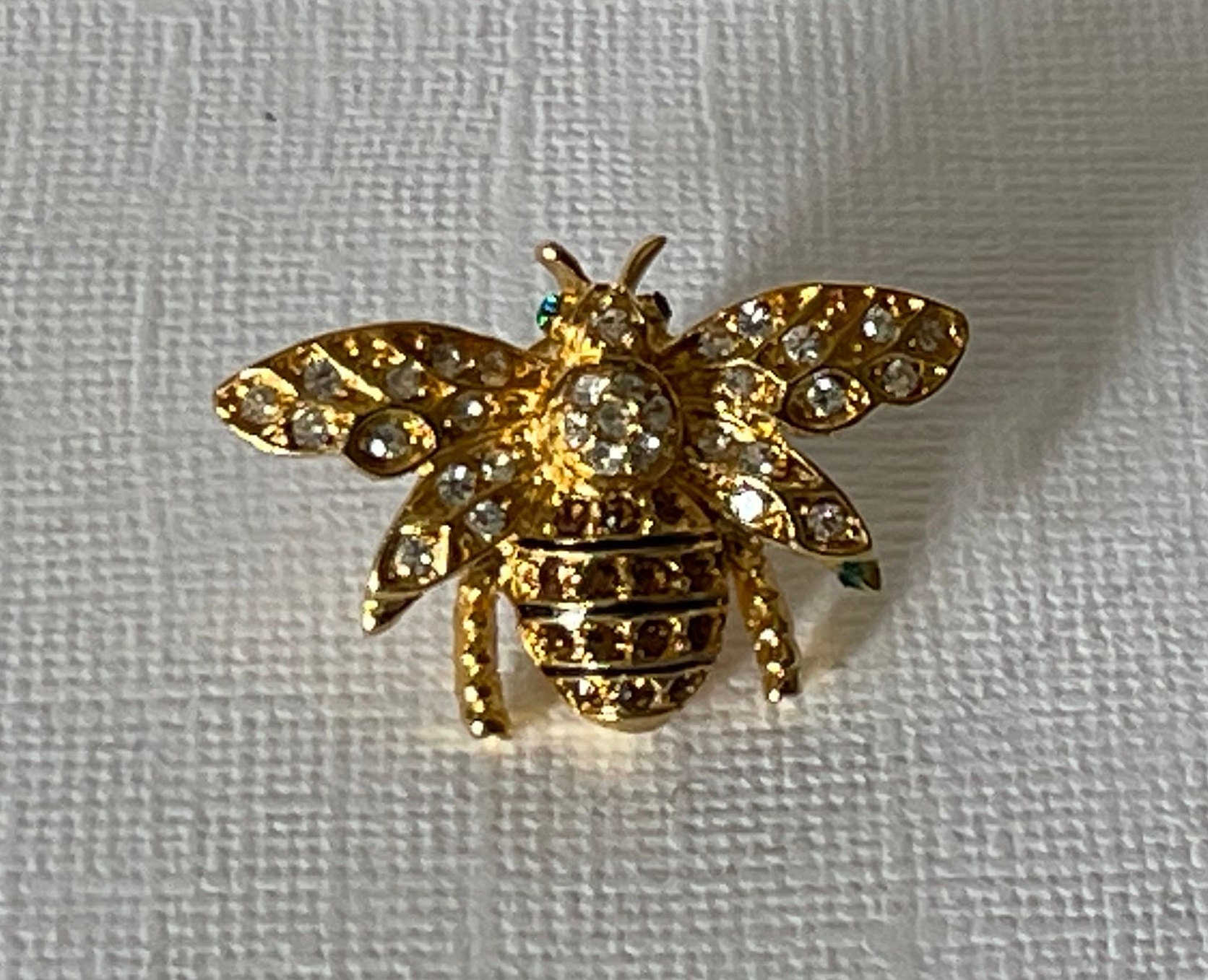 Vintage Rhinestone Bee Pin Bee Lapel Pin Gold Tone Bee Pin - Etsy UK