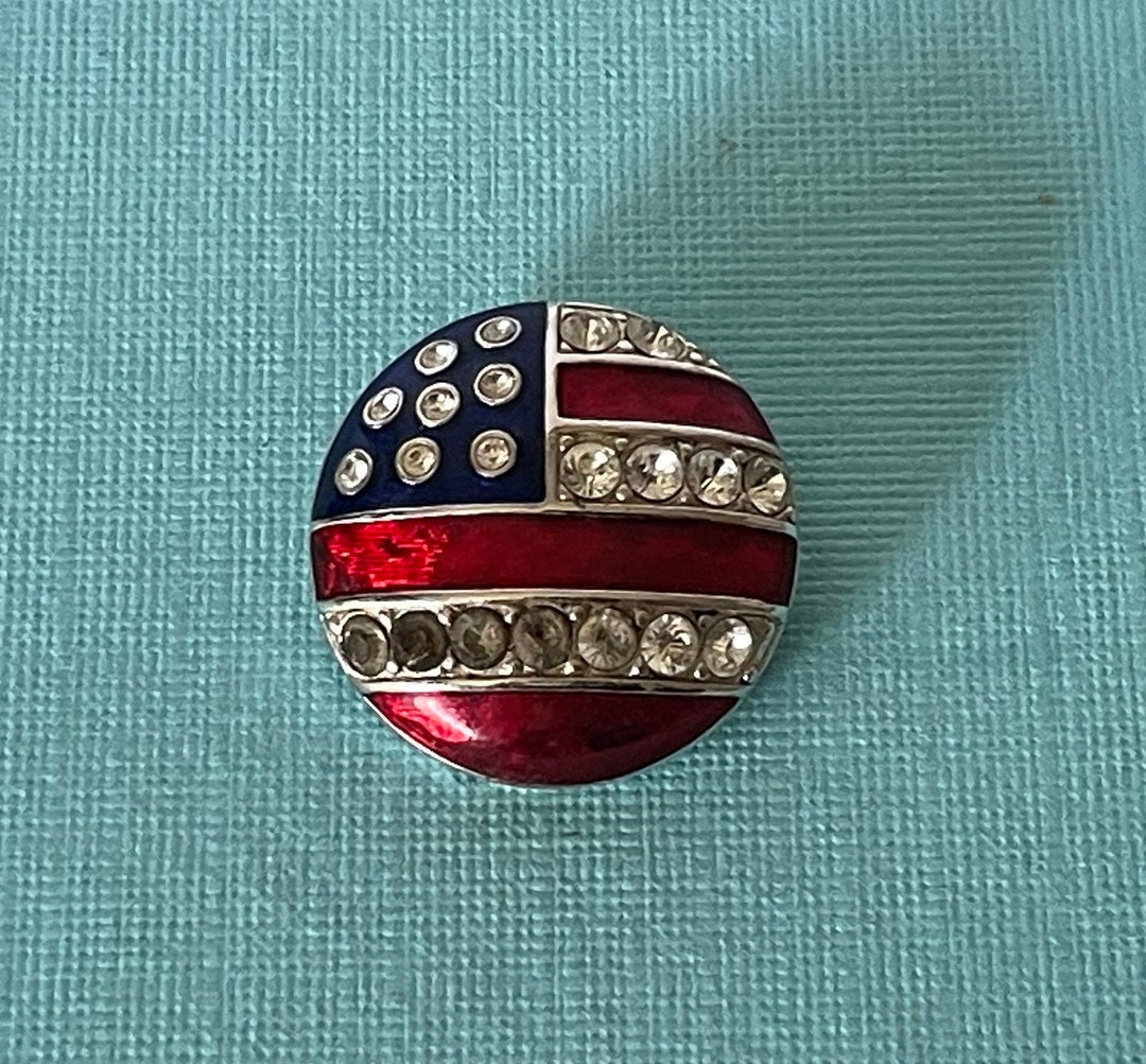 Vintage Flag Brooch, American Flag Pin, Patriotic Jewelry, MAGA ...