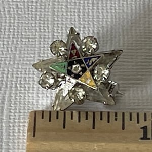 Vintage Order of the Eastern Star Rhinestone Brooch, OES Rhinestone ...