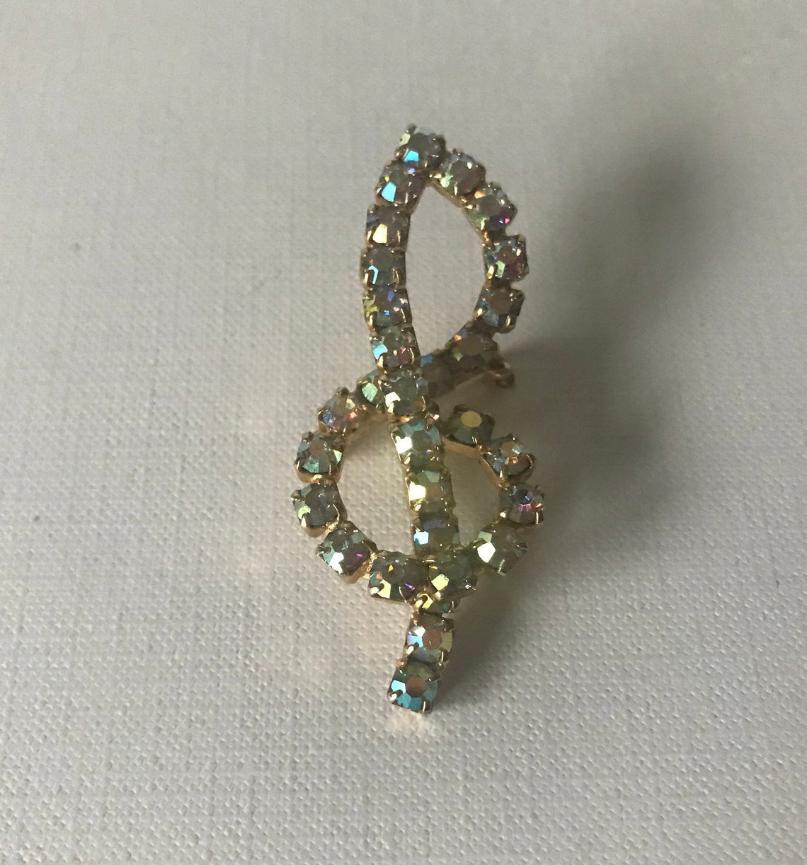Vintage Rhinestone Treble Clef Brooch Rhinestone Ampersand | Etsy