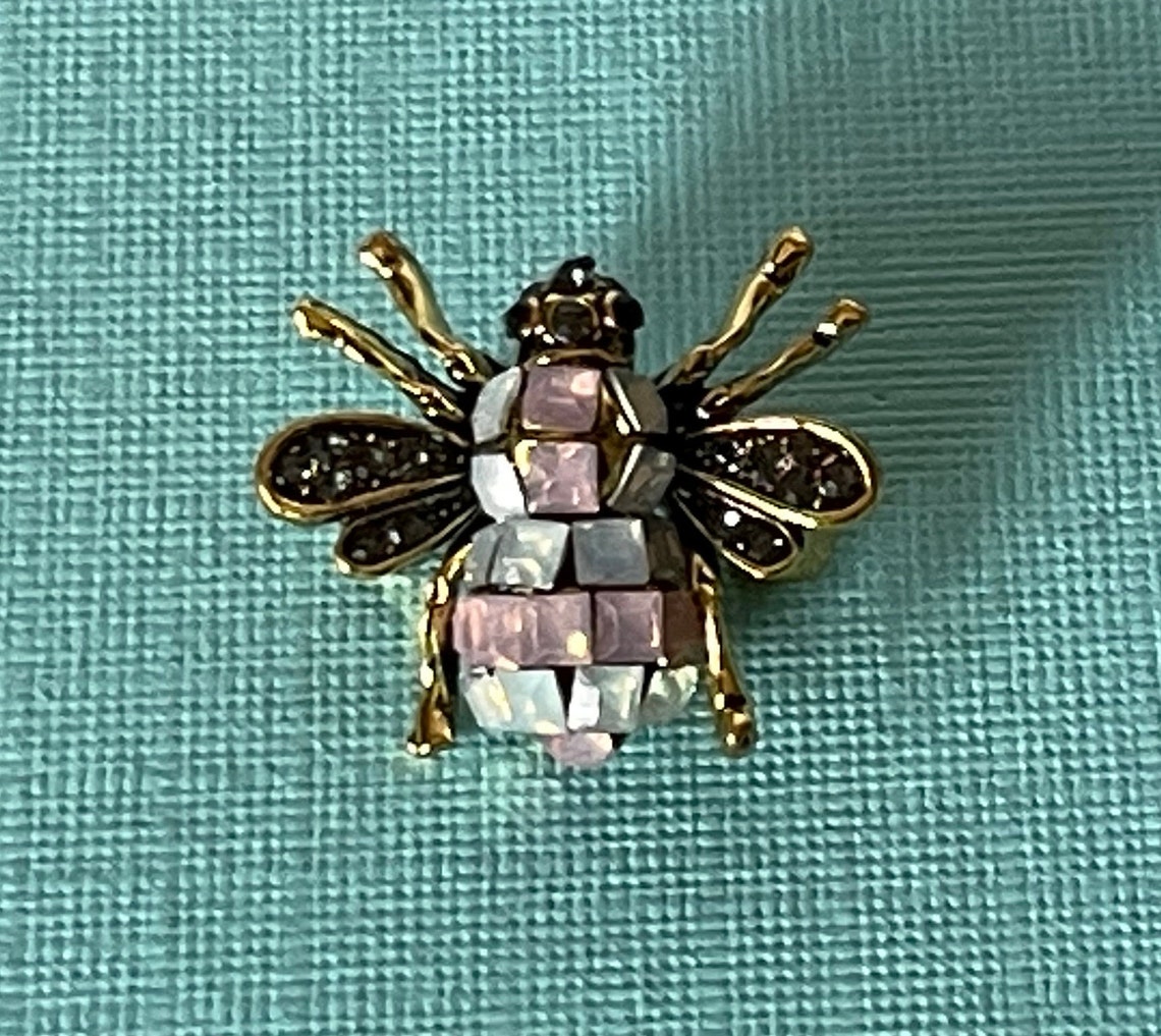 Rhinestone Bee Pin Blue and Purple Bee Pin Bumble Bee Pin - Etsy
