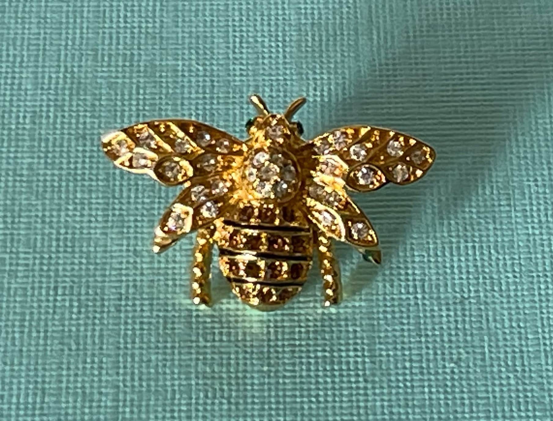 Vintage Rhinestone Bee Pin Bee Lapel Pin Gold Tone Bee Pin - Etsy UK