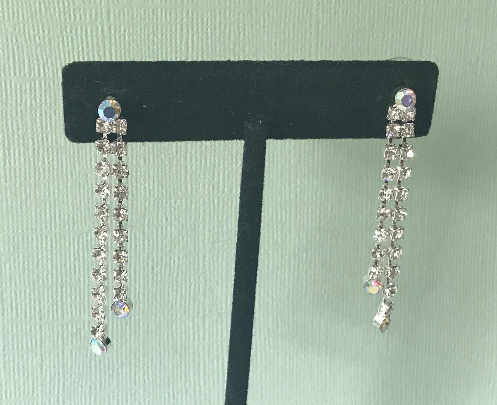 Vintage new Long Rhinestone Earrings Wedding - Etsy