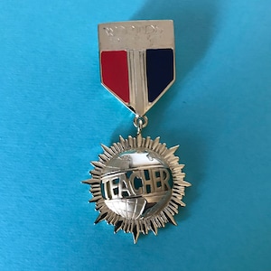 Vintage Worlds Best Teacher Pin Worlds Best Teacher Pin Gold | Etsy