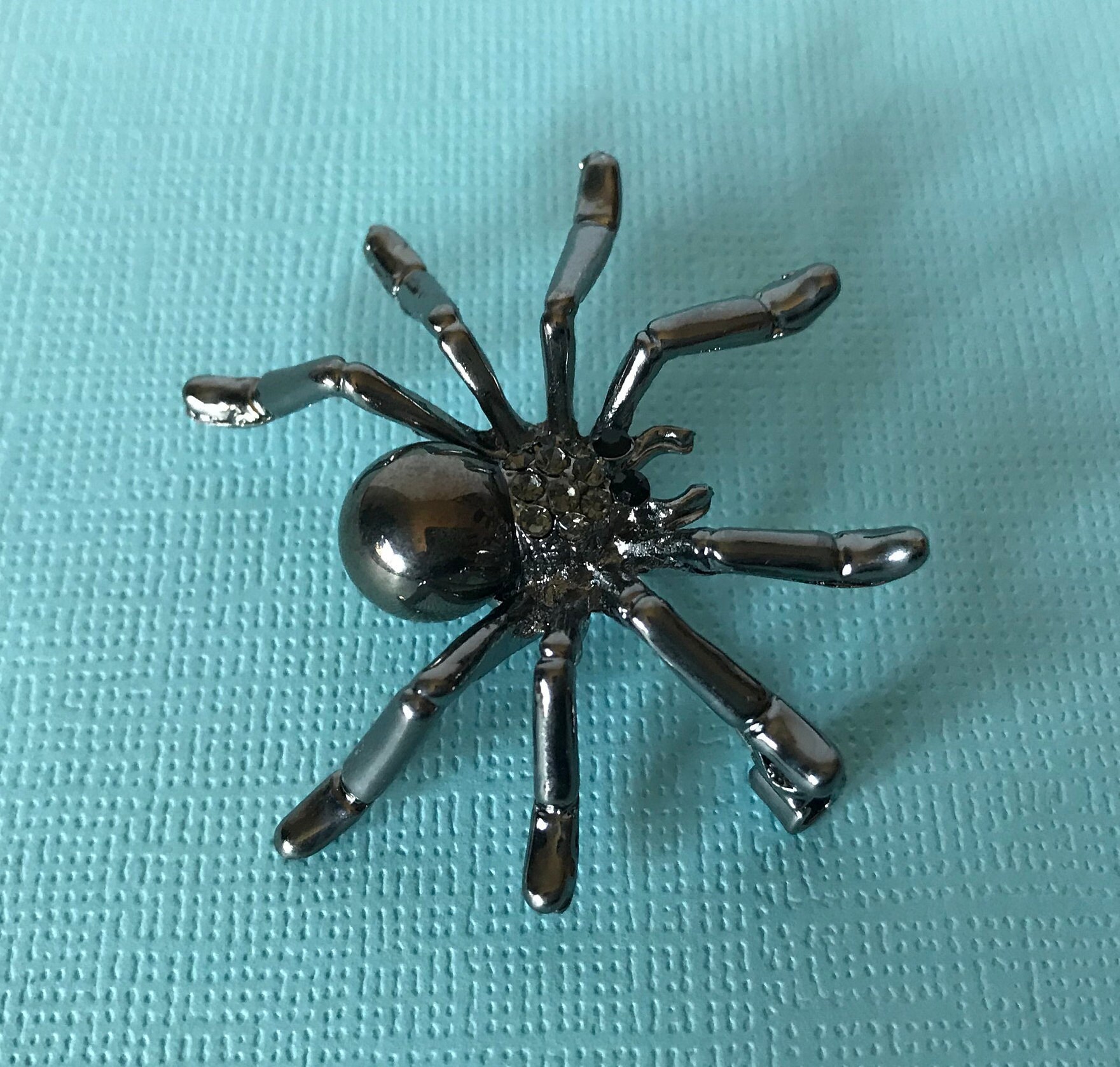 Black rhinestone spider pin Halloween spider pin spider | Etsy