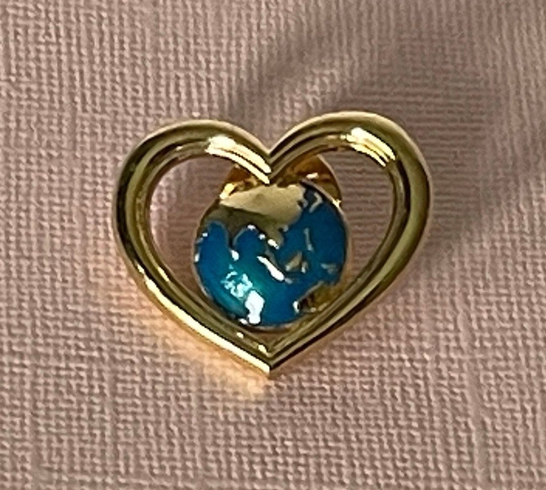 Vintage Earth Pin Earth Brooch Mother Earth Pin World Pin - Etsy