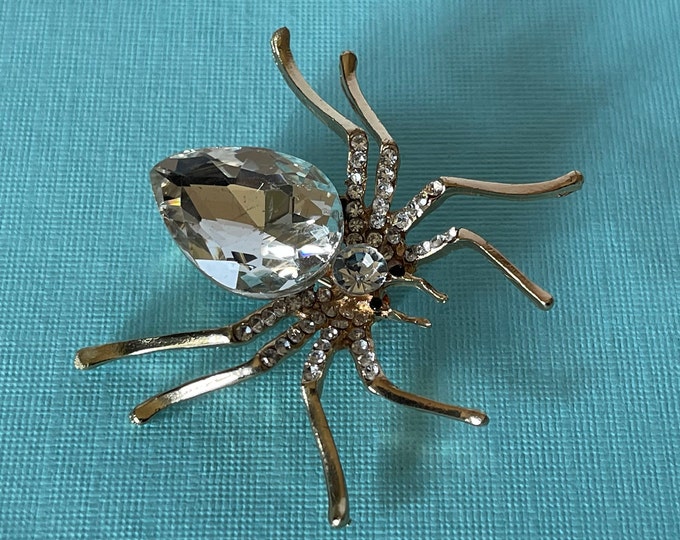 Rhinestone Spider Pin, Rhinestone Spider Brooch, Bug Pin, Insect Pin ...