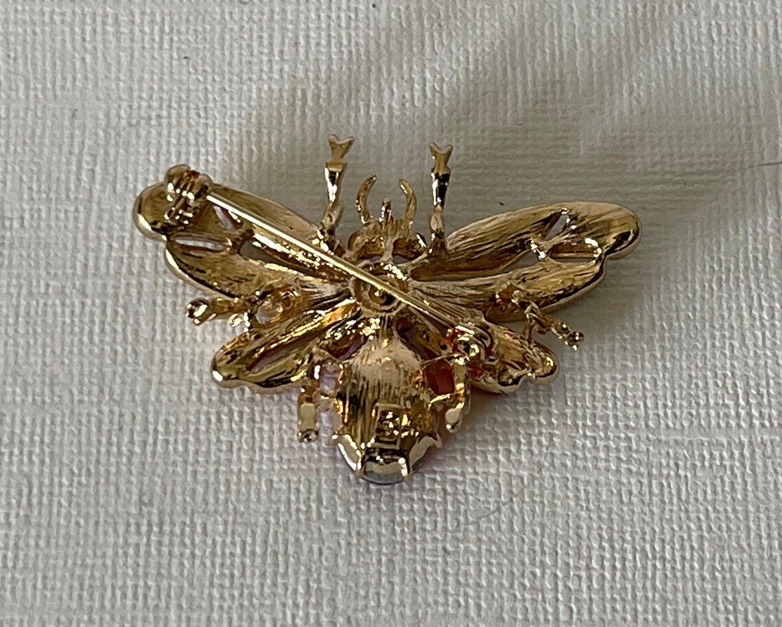 Red Rhinestone Bee Pin Rhinestone Bumble Bee Pin Bee Brooch - Etsy