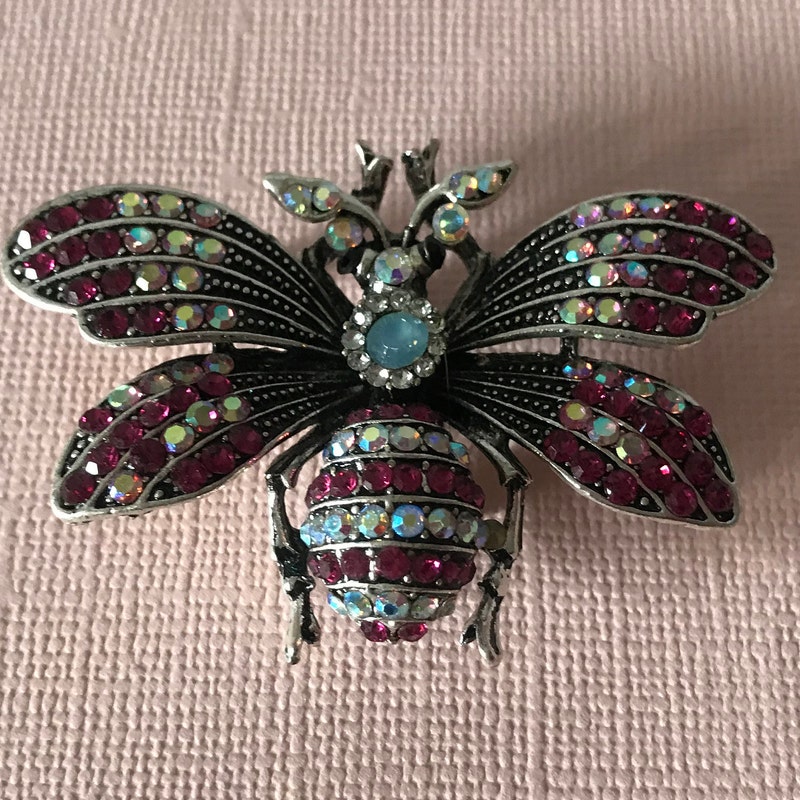 Purple Rhinestone Bee - Etsy UK