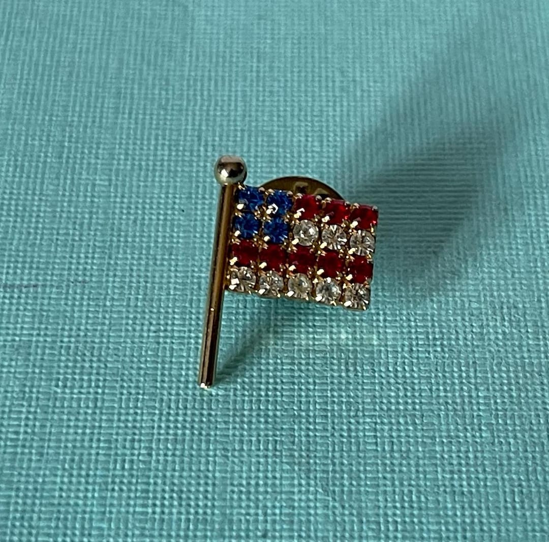 Vintage Flag Pin, USA Flag Tie Tack, USA Flag Lapel Pin, MAGA, Flag ...