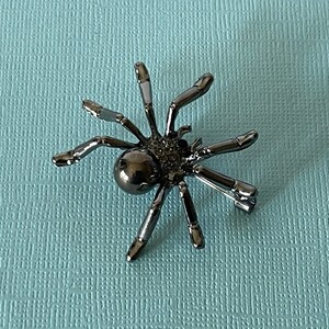 Black Rhinestone Spider Pin, Halloween Spider Pin, Spider Brooch, Black ...