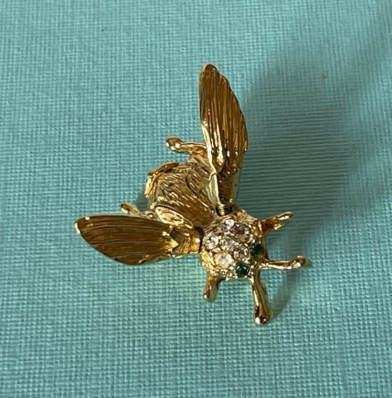 Vintage trembler bee brooch - Gem