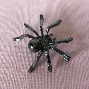 Black Rhinestone Spider Pin Halloween Spider Pin Spider | Etsy
