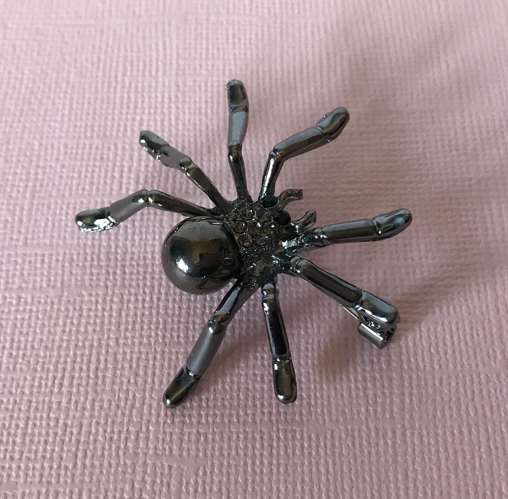 Black Rhinestone Spider Pin Halloween Spider Pin Spider | Etsy