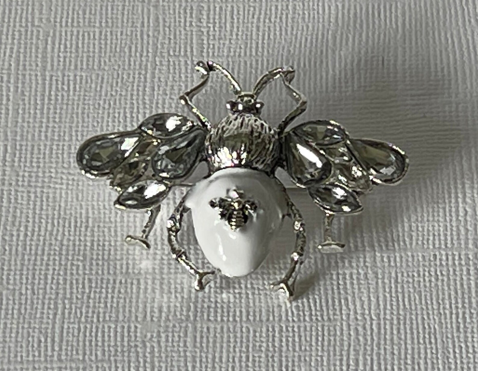 White Rhinestone Bumble Bee Pin Bee Brooch Rhinesotne Bee | Etsy