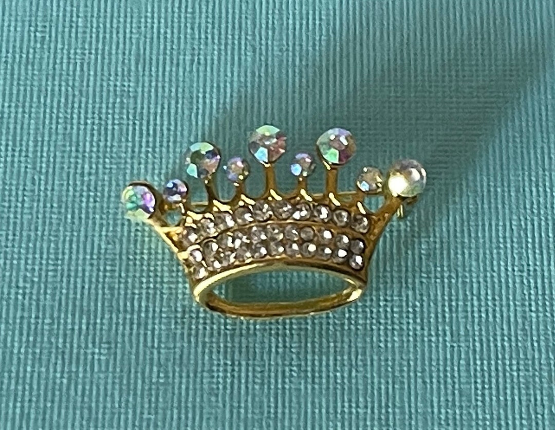 Rhinestone Crown Brooch, Queen Jewelry, Princess Jewelry, Gold Crown ...