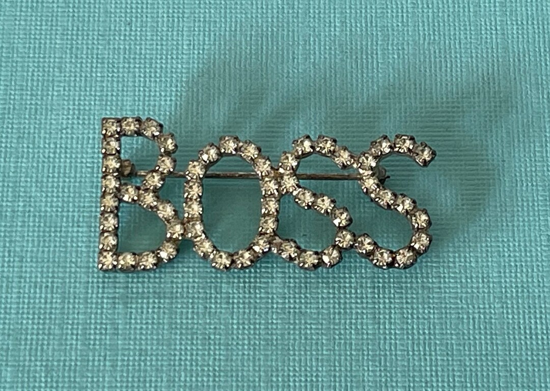 Vintage Rhinestone Boss Brooch, Boss Pin, Manager Pin, Supervisor Pin ...