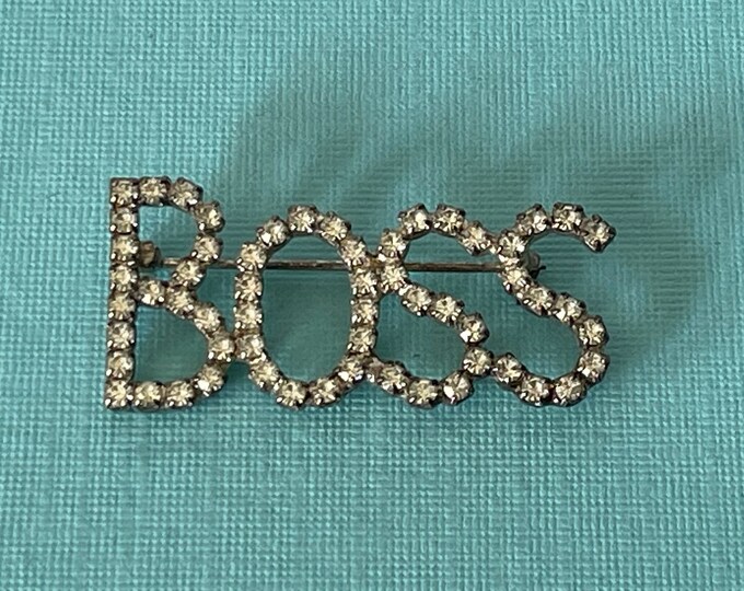 Vintage Rhinestone Boss Brooch, Boss Pin, Manager Pin, Supervisor Pin ...