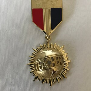 Vintage Worlds Best Teacher Pin Worlds Best Teacher Pin Gold | Etsy