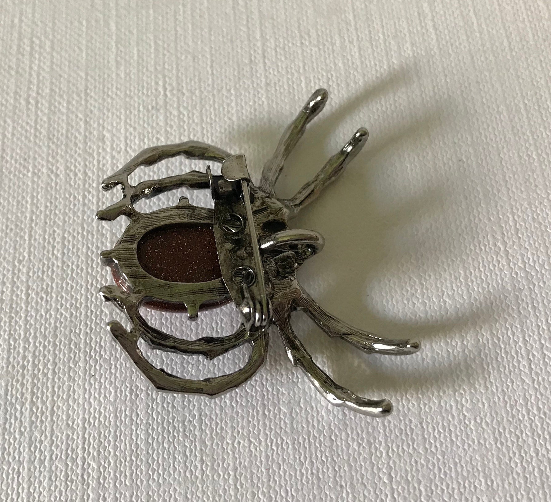 Gold sand stone spider brooch rust spider brooch spider | Etsy