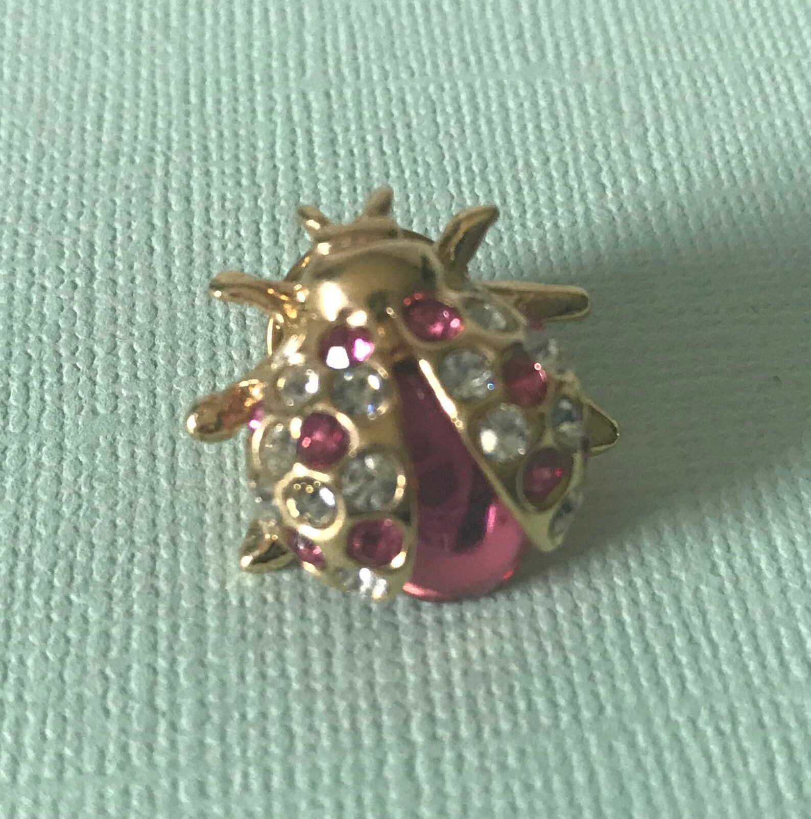Pink Rhinestone Jelly Belly Lady Bug Pin Pink Rhinestone Etsy
