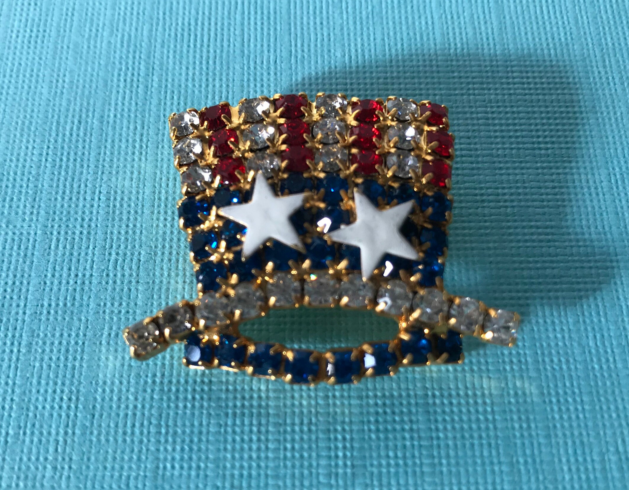 Vintage Patriotic Pin Patriotic Hat Pin Vintage Rhinestone - Etsy