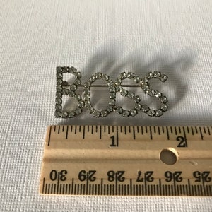 Vintage rhinestone boss brooch boss pin manager pin | Etsy