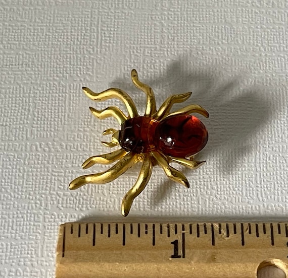 Vintage spider pin, gold spider pin, spider jewelry, … - Gem