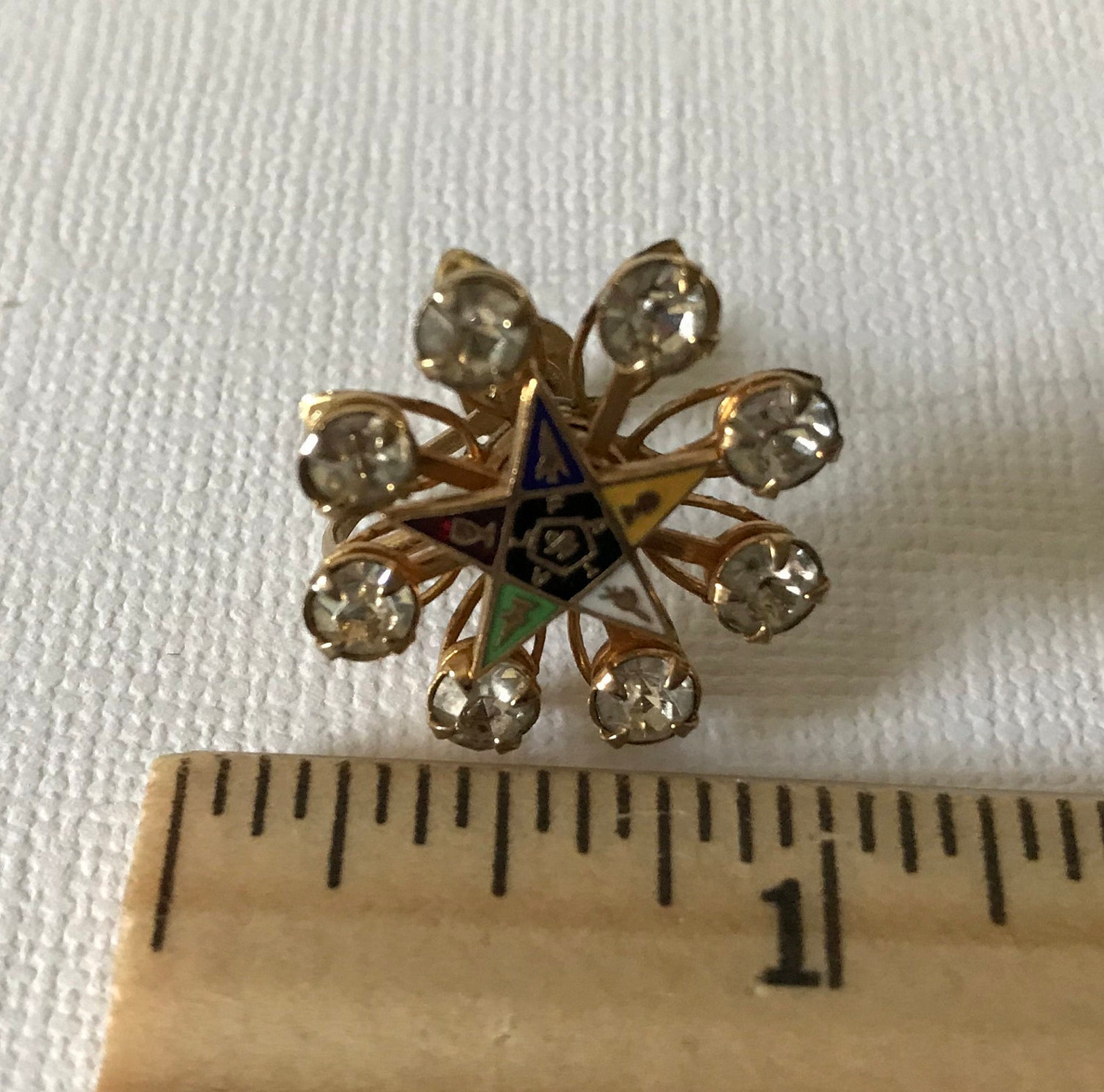 Vintage Order of the Eastern Star Earrings Rhinestone Eastern - Etsy