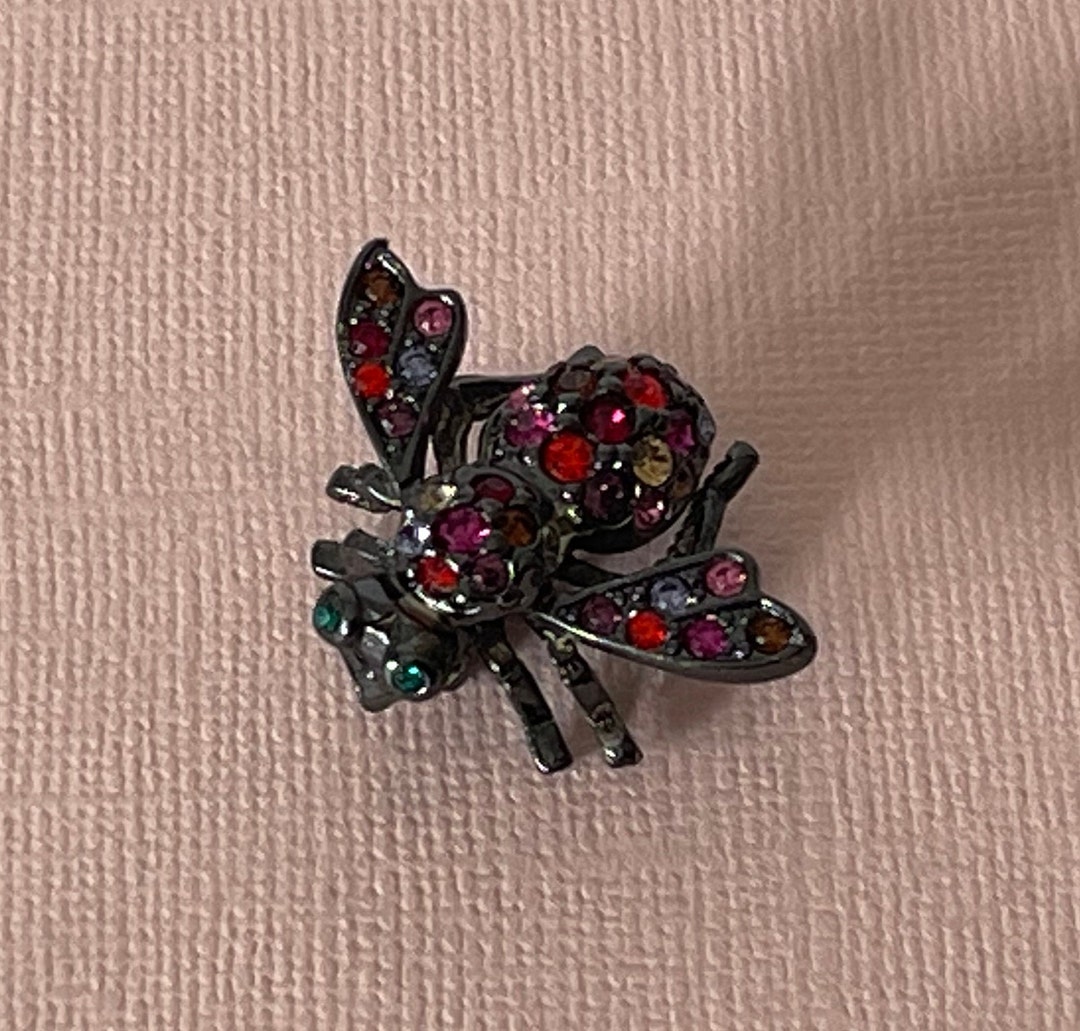 Signed Joan Rivers Bee Pin, Joan Rivers Bee, Black, Red and Purple Bee ...