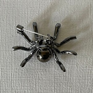 Black Rhinestone Spider Pin, Halloween Spider Pin, Spider Brooch, Black ...