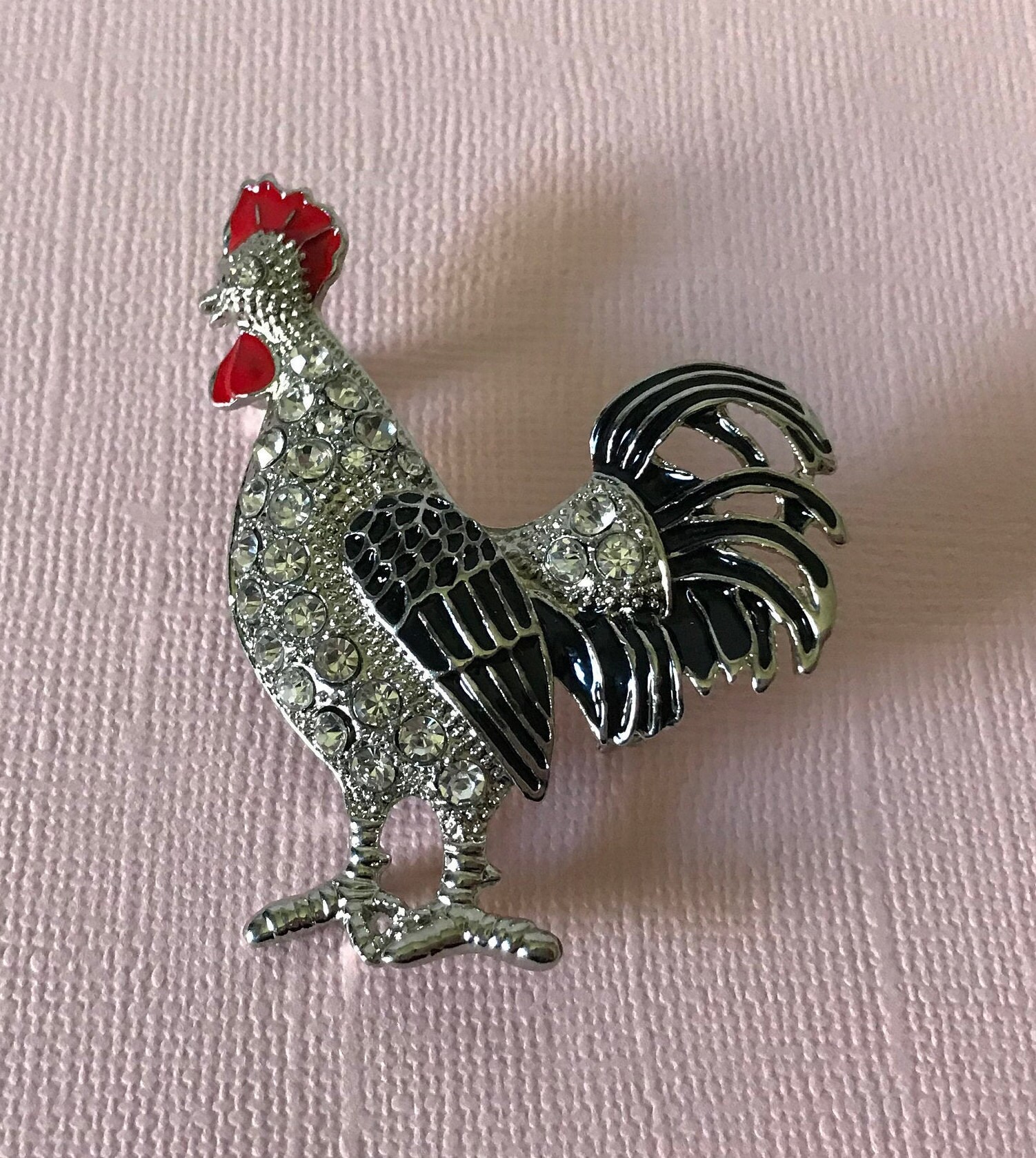 Rooster Brooch Vintage Rooster Pin Rhinestone Rooster Pin - Etsy