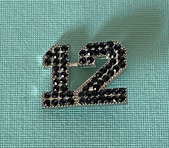 Rhinestone 12 Pin Number 12 Pin Number 12 Brooch Rhinestone - Etsy