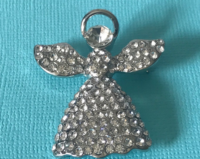 Rhinestone Angel Pin With Halo Guardian Angel Pin Heavenly - Etsy