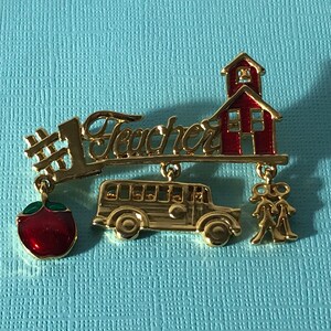 Vintage 1 Teacher Pin, Gifts for Teachers, Teacher Brooch, Teacher ...