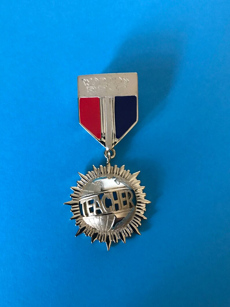 Vintage Worlds Best Teacher Pin Worlds Best Teacher Pin Gold | Etsy