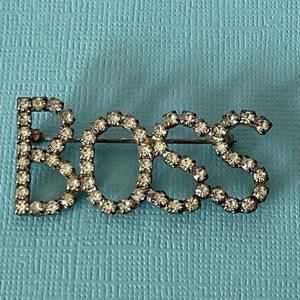 Vintage Rhinestone Boss Brooch, Boss Pin, Manager Pin, Supervisor Pin ...