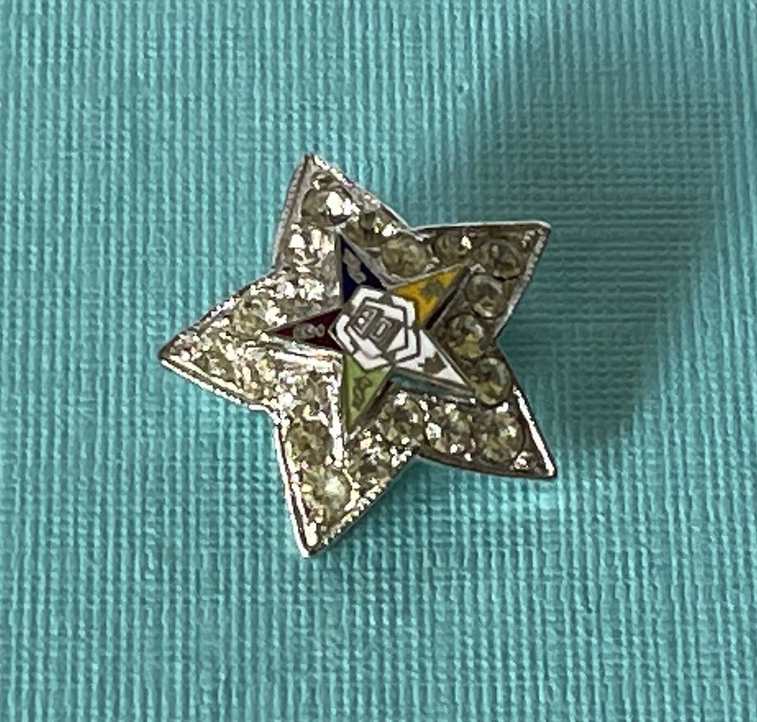 Vintage Order of the Eastern Star Rhinestone Star Brooch, Eastern Star ...