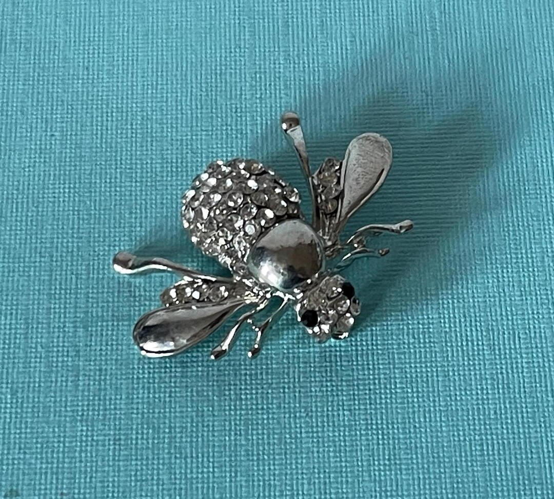 Vintage Bumblebee Brooch, Silver Bee Brooch, Bee Jewelry, Insect ...
