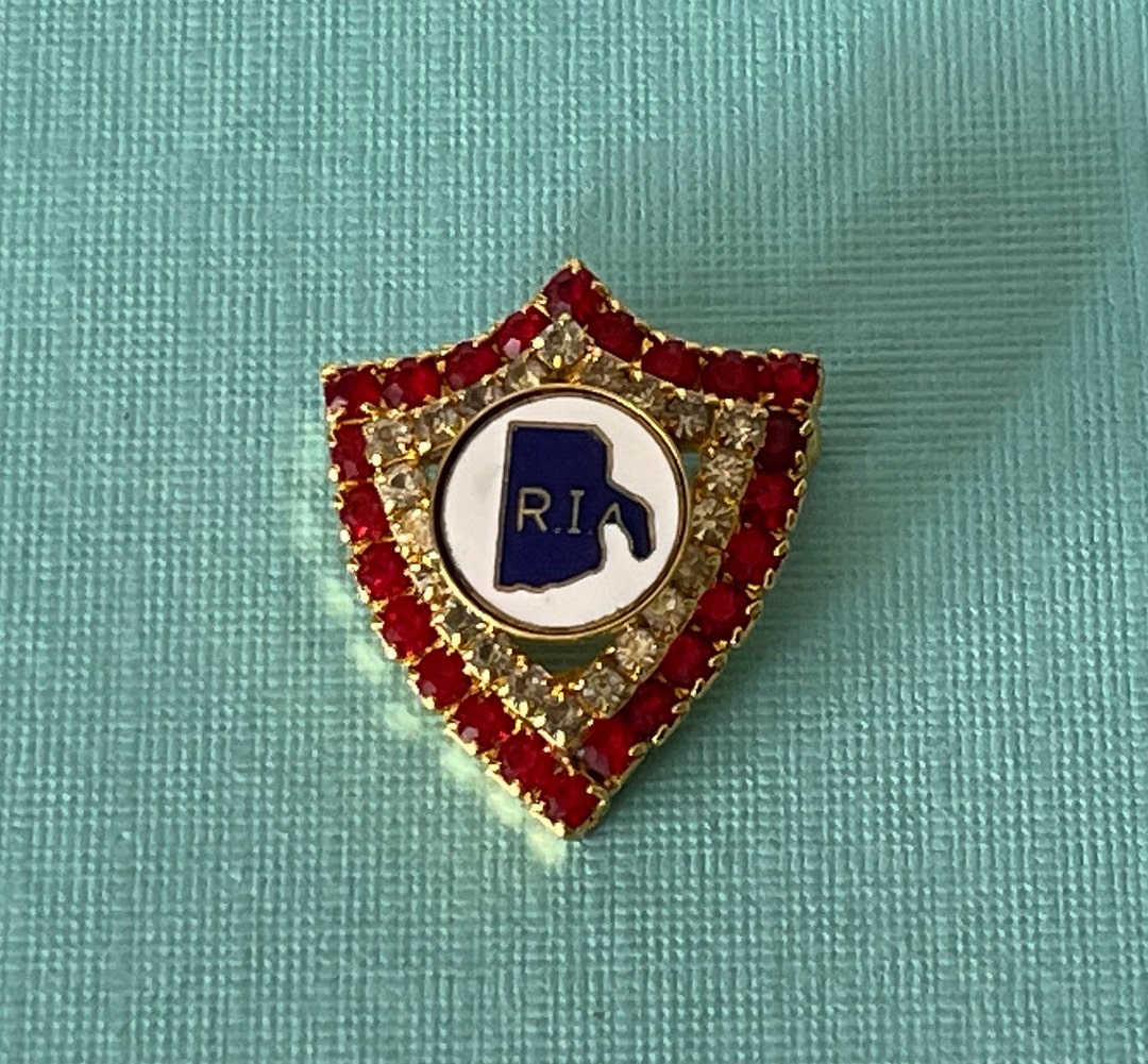 Vintage Rhinestone Rhode Island Pin High End Rhode Island - Etsy UK