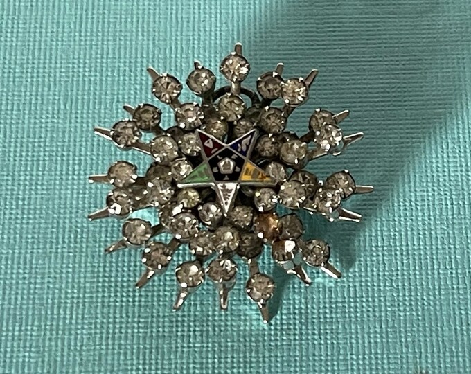Vintage Order of the Eastern Star Brooch Rhinestone Eastern - Etsy