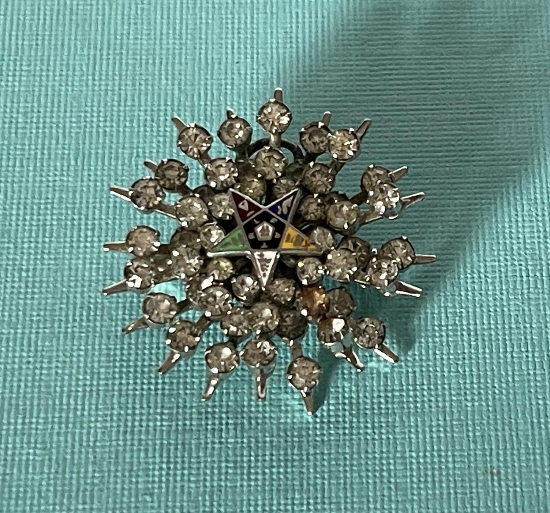 Vintage Order of the Eastern Star Brooch Rhinestone Eastern - Etsy