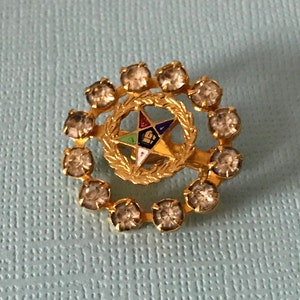 Vintage Order of the Eastern Star Rhinestone Brooch, OES Jewelry ...