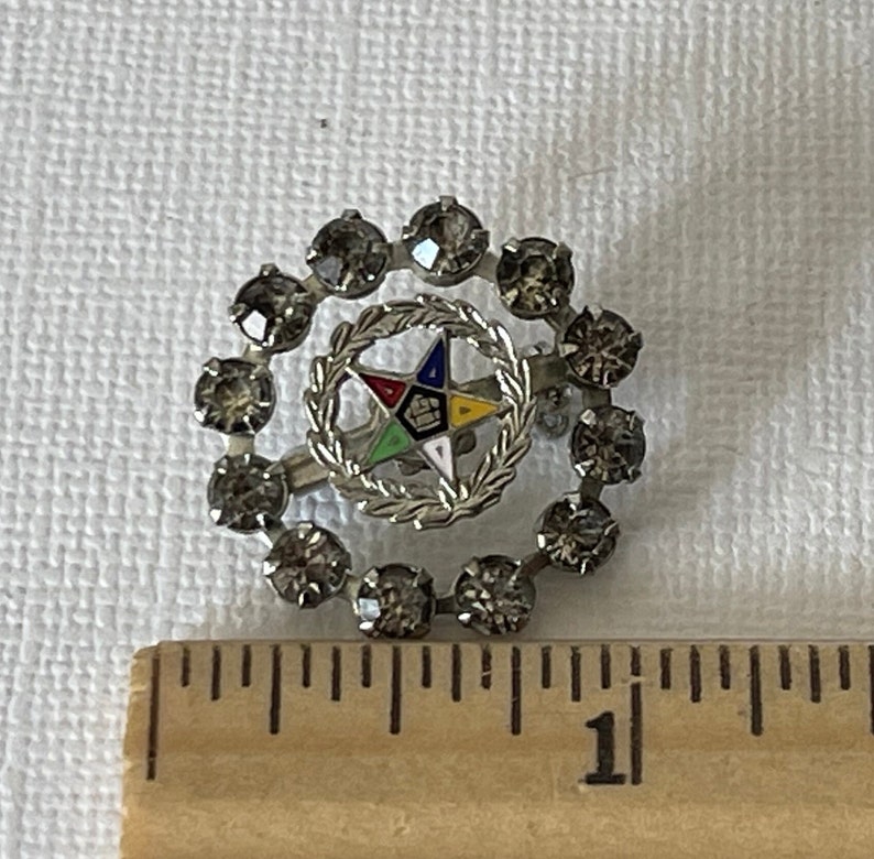 Vintage Rhinestone Order of the Eastern Star Pin OES Brooch - Etsy